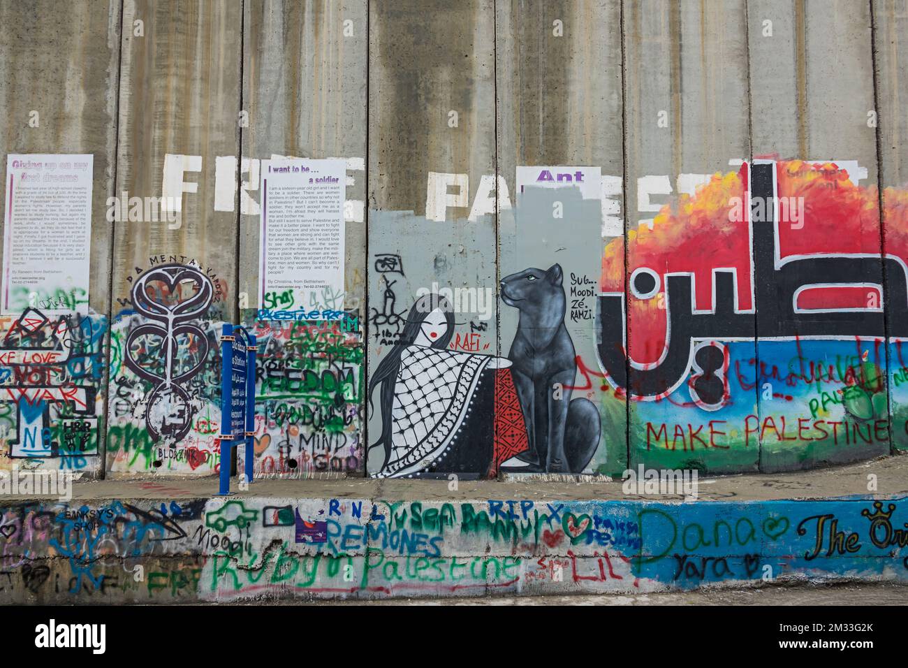 Graffiti on the Separation Wall in Bethlehem, West Bank, Palestine ...