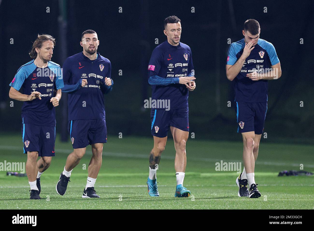 Luka Modric; Domagoj Livakovic; Ivan Perisic and Mateo Kovacic during ...