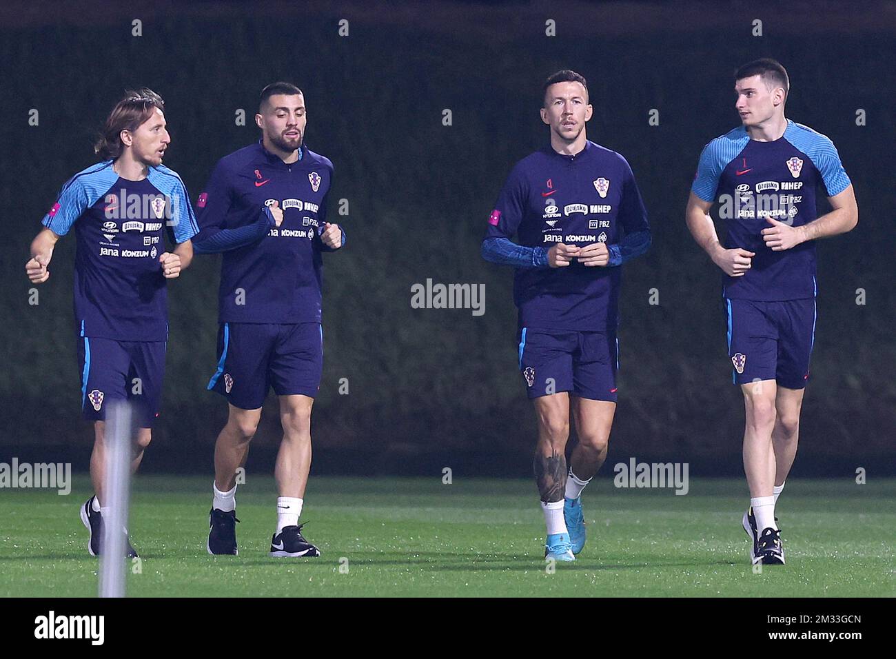 Luka Modric; Domagoj Livakovic; Ivan Perisic and Mateo Kovacic during ...