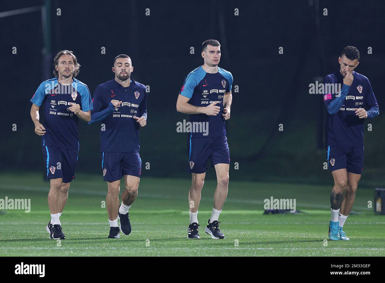 Luka Modric; Domagoj Livakovic; Ivan Perisic and Mateo Kovacic during ...