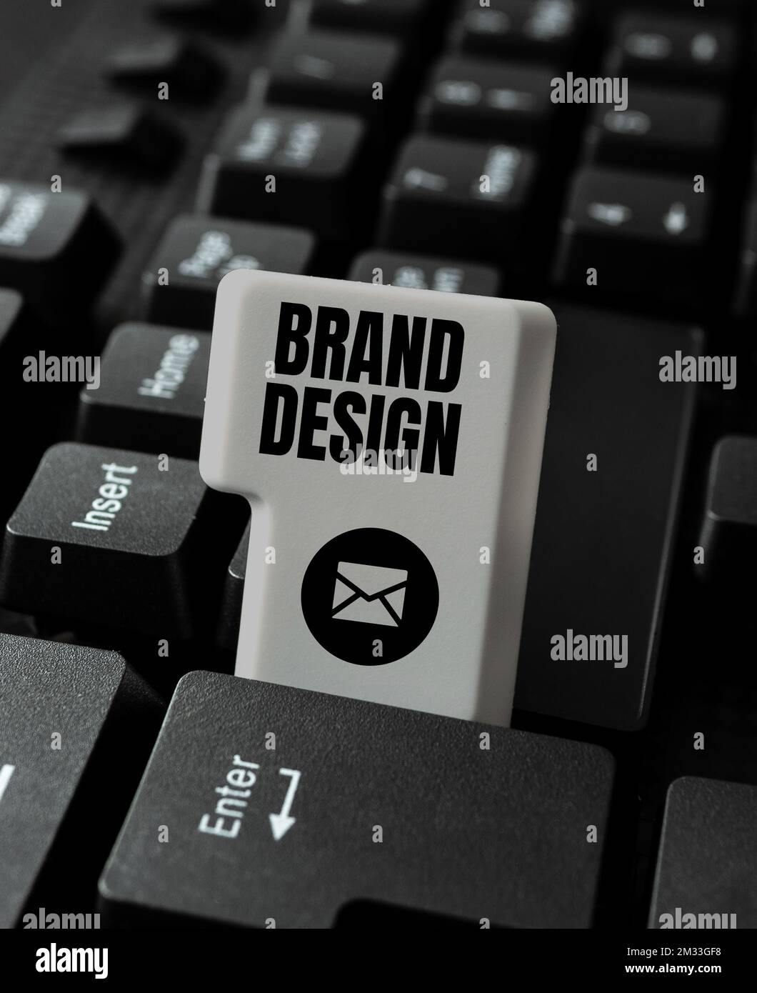 Conceptual caption Brand Design. Business concept visual elements that ...