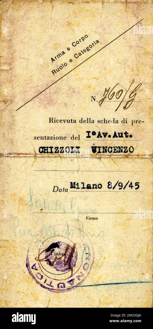 Regia Aeronautica - Documentazione Certificato conduzione di ...
