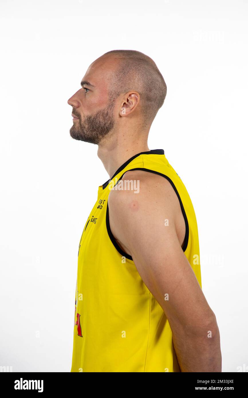Oostende's Pierre-Antoine Gillet poses at a photoshoot of Belgian ...