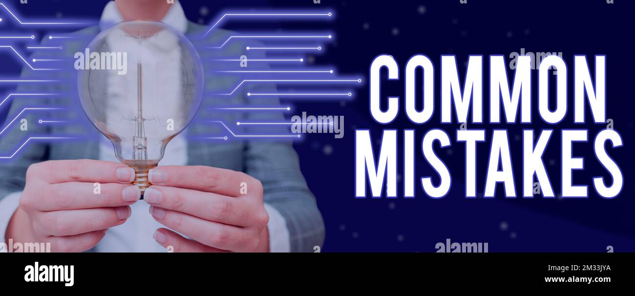 Conceptual display Common Mistakes. Business approach actions that are ...