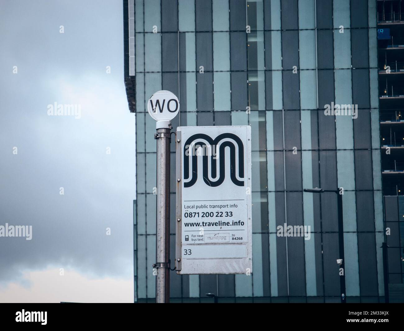 Bus stop in Manchester Stock Photo - Alamy