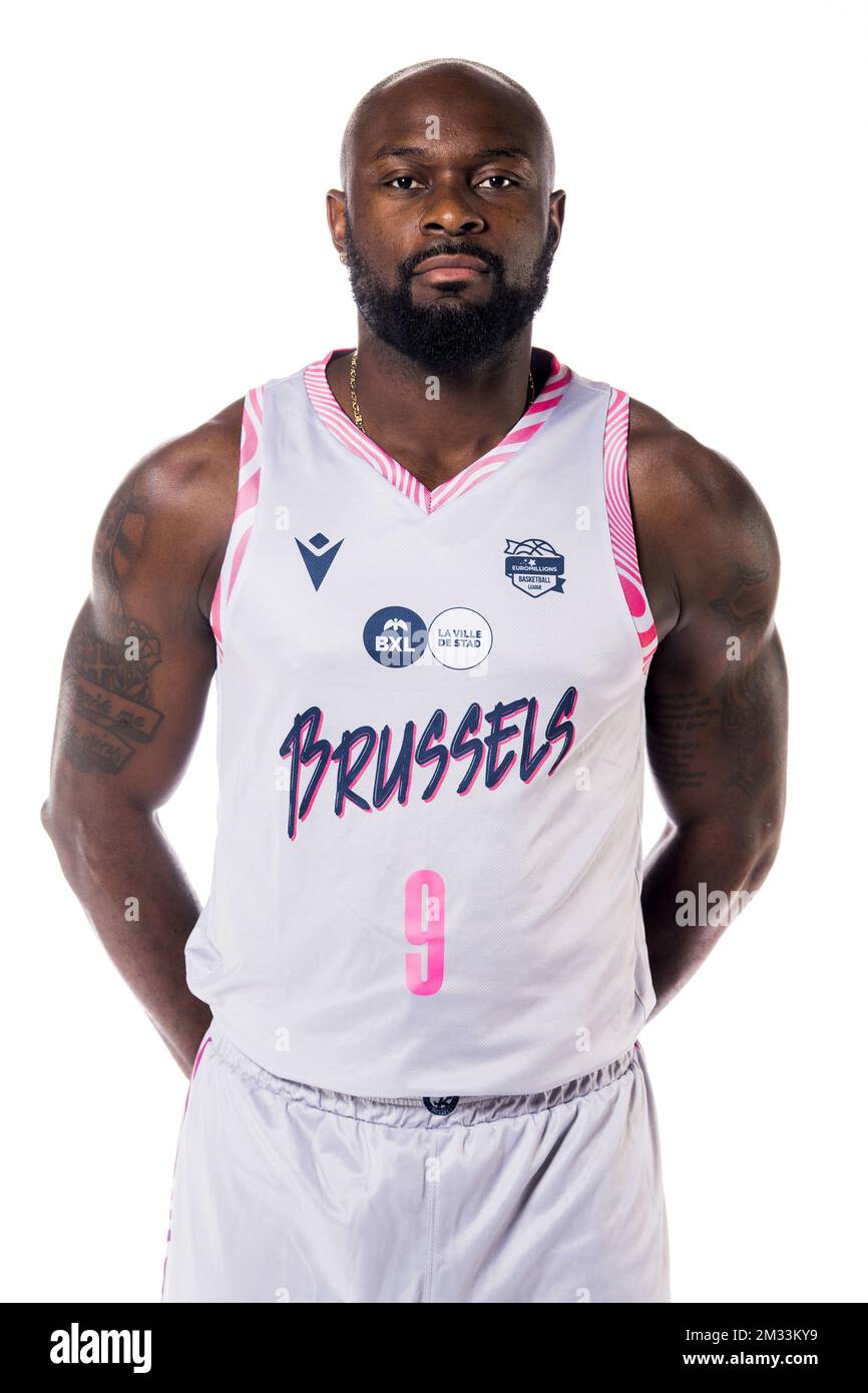 Thomas Massamba poses at a photoshoot of Belgian Basketball team ...