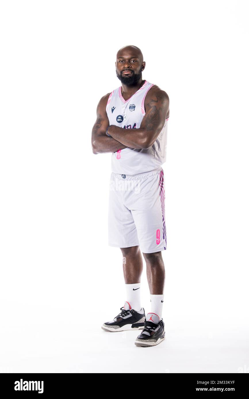 Thomas Massamba poses at a photoshoot of Belgian Basketball team ...