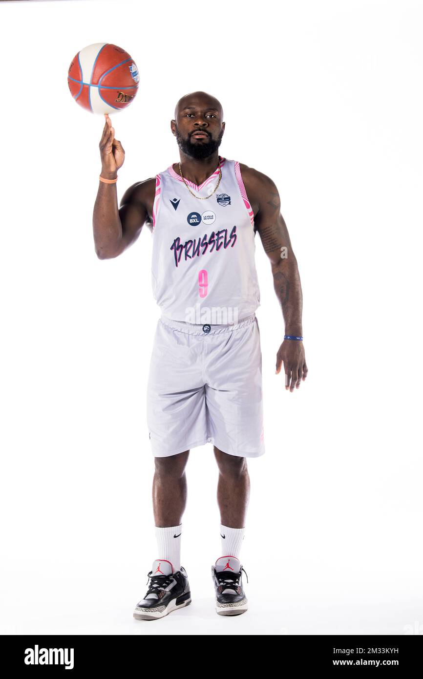 Thomas Massamba poses at a photoshoot of Belgian Basketball team ...