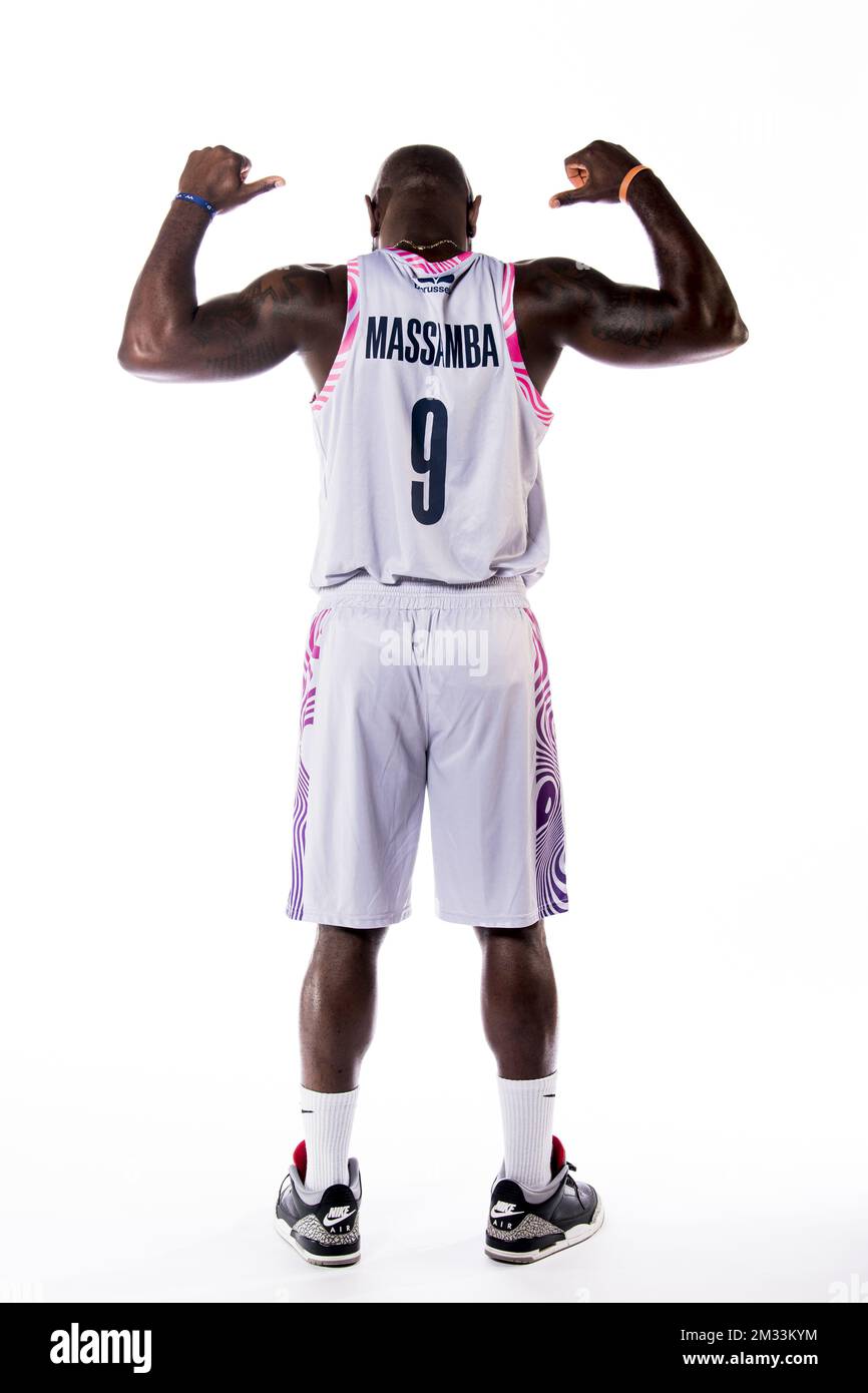 Thomas Massamba poses at a photoshoot of Belgian Basketball team ...