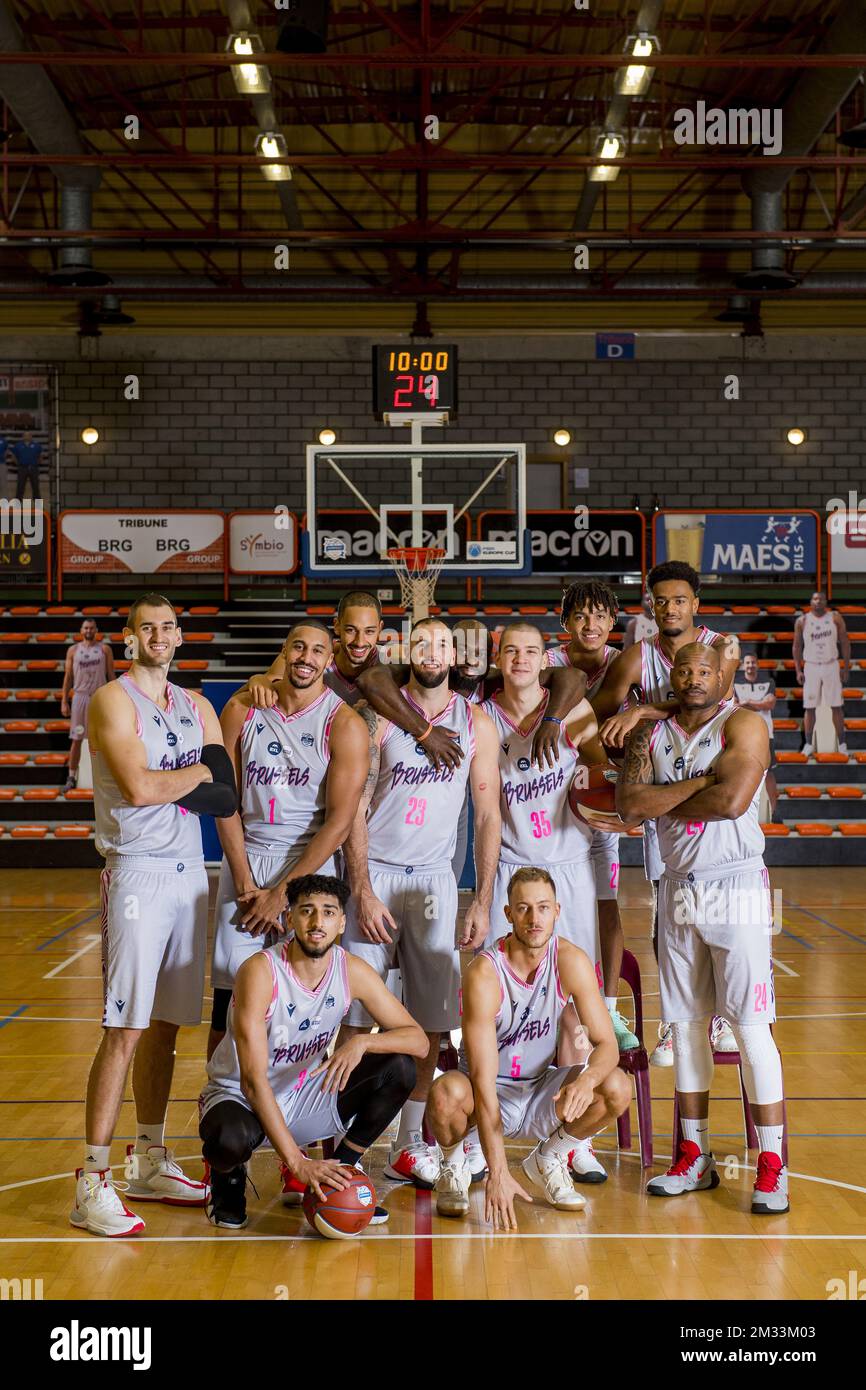 Brussels' players pose at a photoshoot of Belgian Basketball team ...