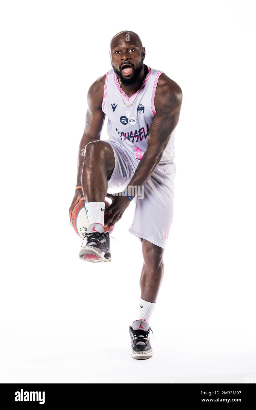 Thomas Massamba poses at a photoshoot of Belgian Basketball team ...