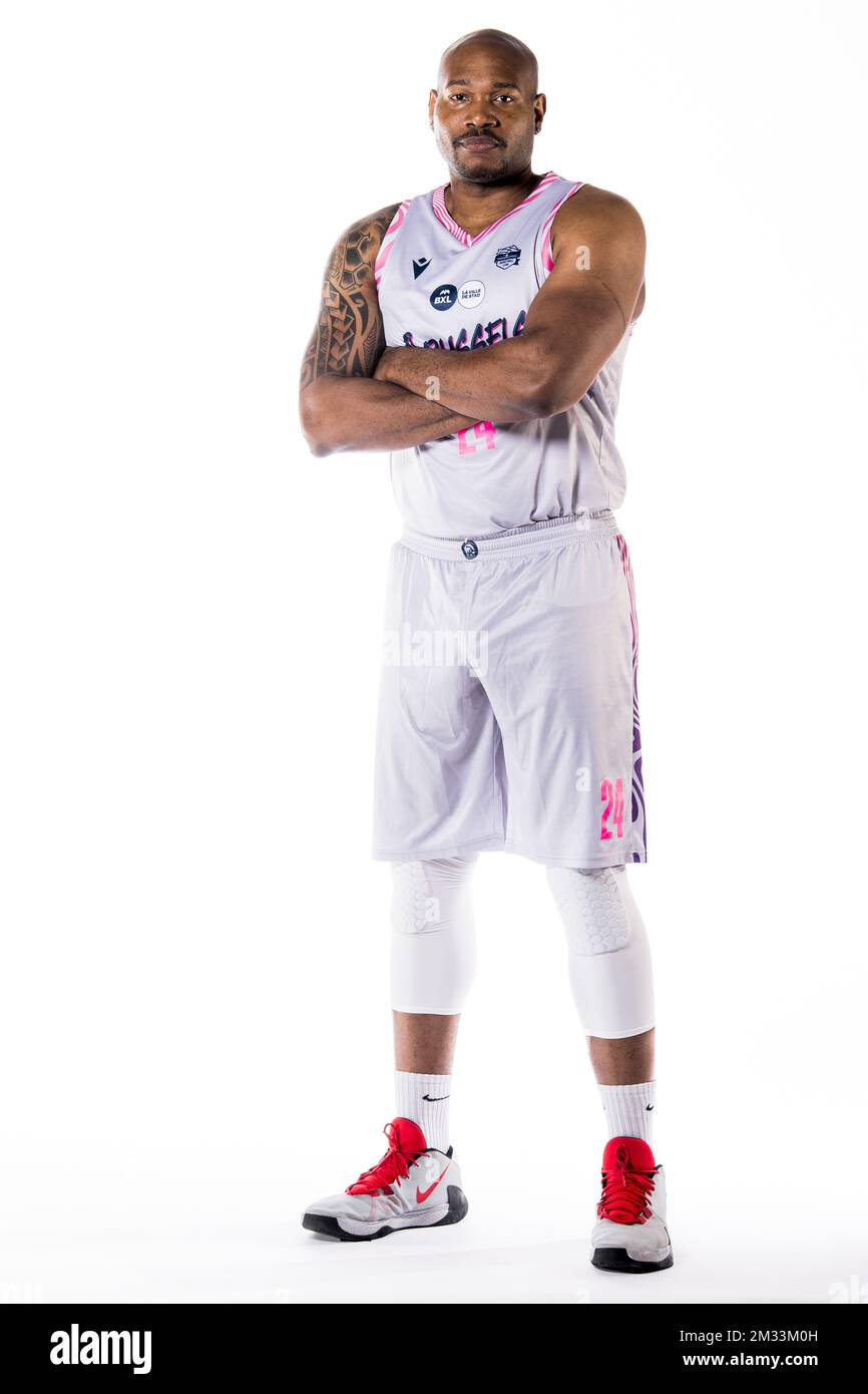 Benjamin Raymond poses at a photoshoot of Belgian Basketball team ...
