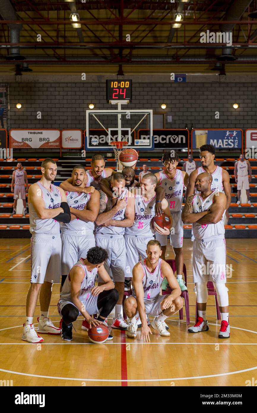 Brussels' players pose at a photoshoot of Belgian Basketball team ...