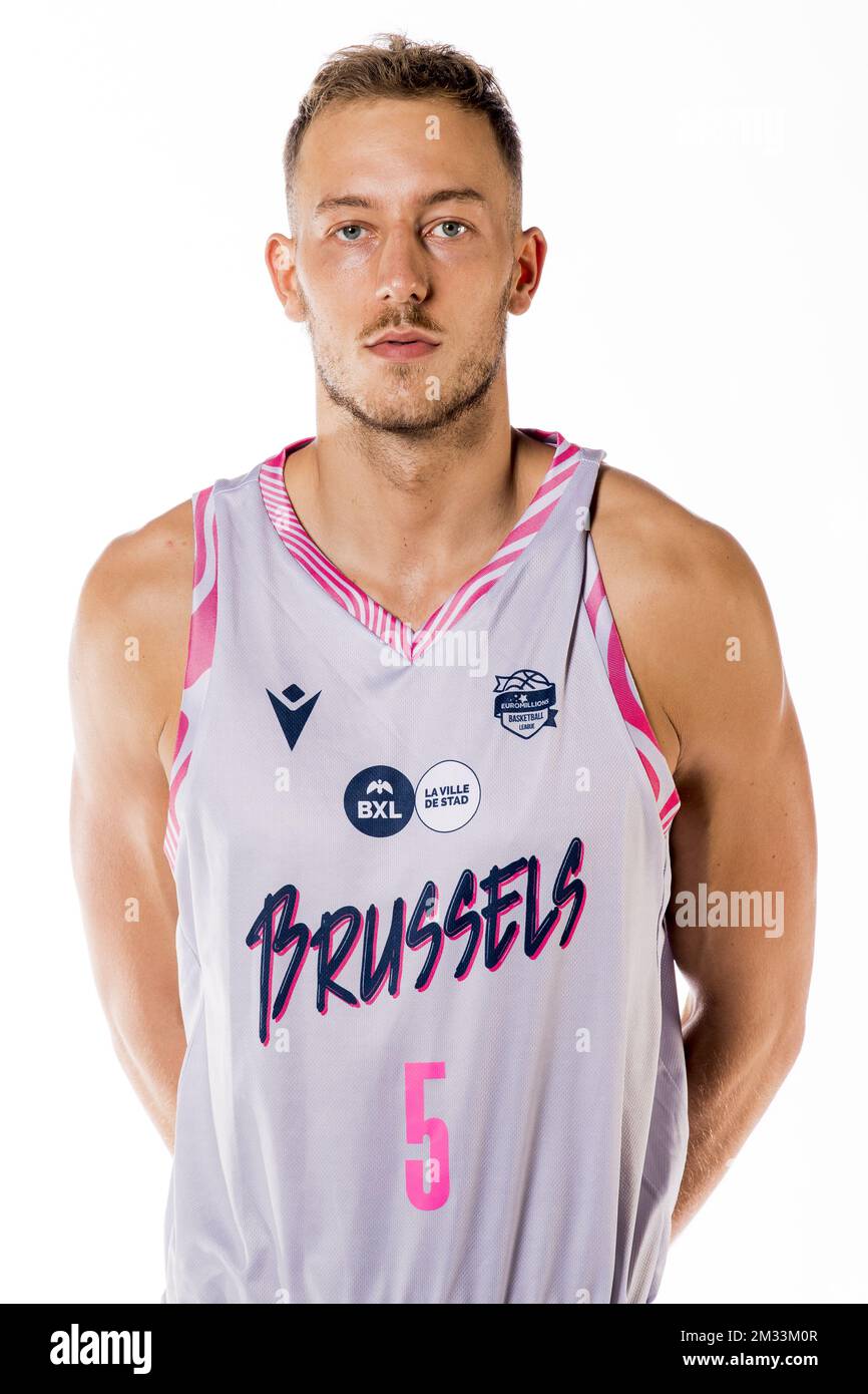 Louis Hazard poses at a photoshoot of Belgian Basketball team Phoenix ...