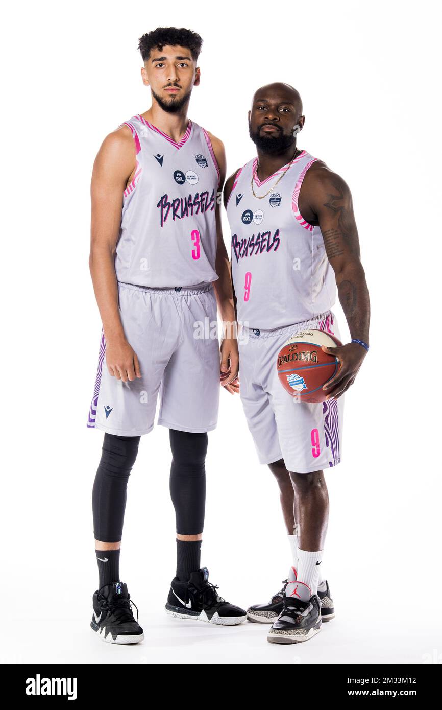 Ayoub Nouhi and Thomas Massamba poses at a photoshoot of Belgian ...