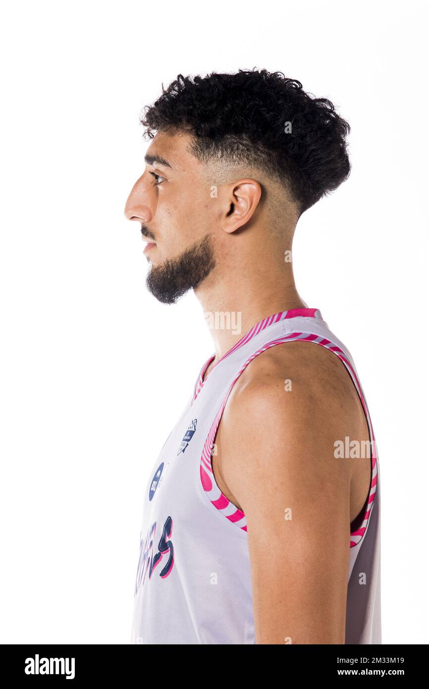 Ayoub Nouhi poses at a photoshoot of Belgian Basketball team Phoenix ...