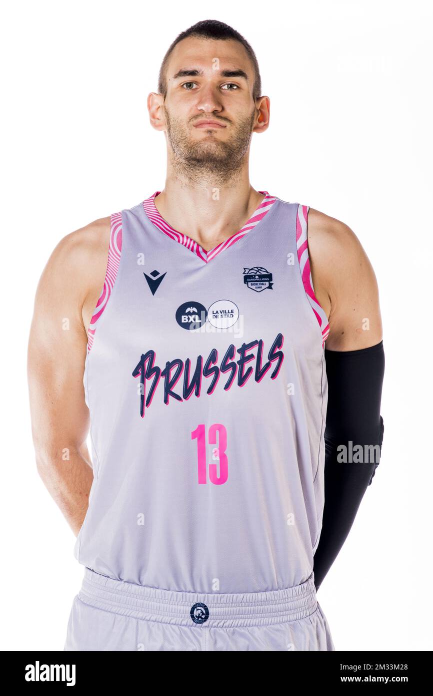 Viktor Iljins poses at a photoshoot of Belgian Basketball team Phoenix ...