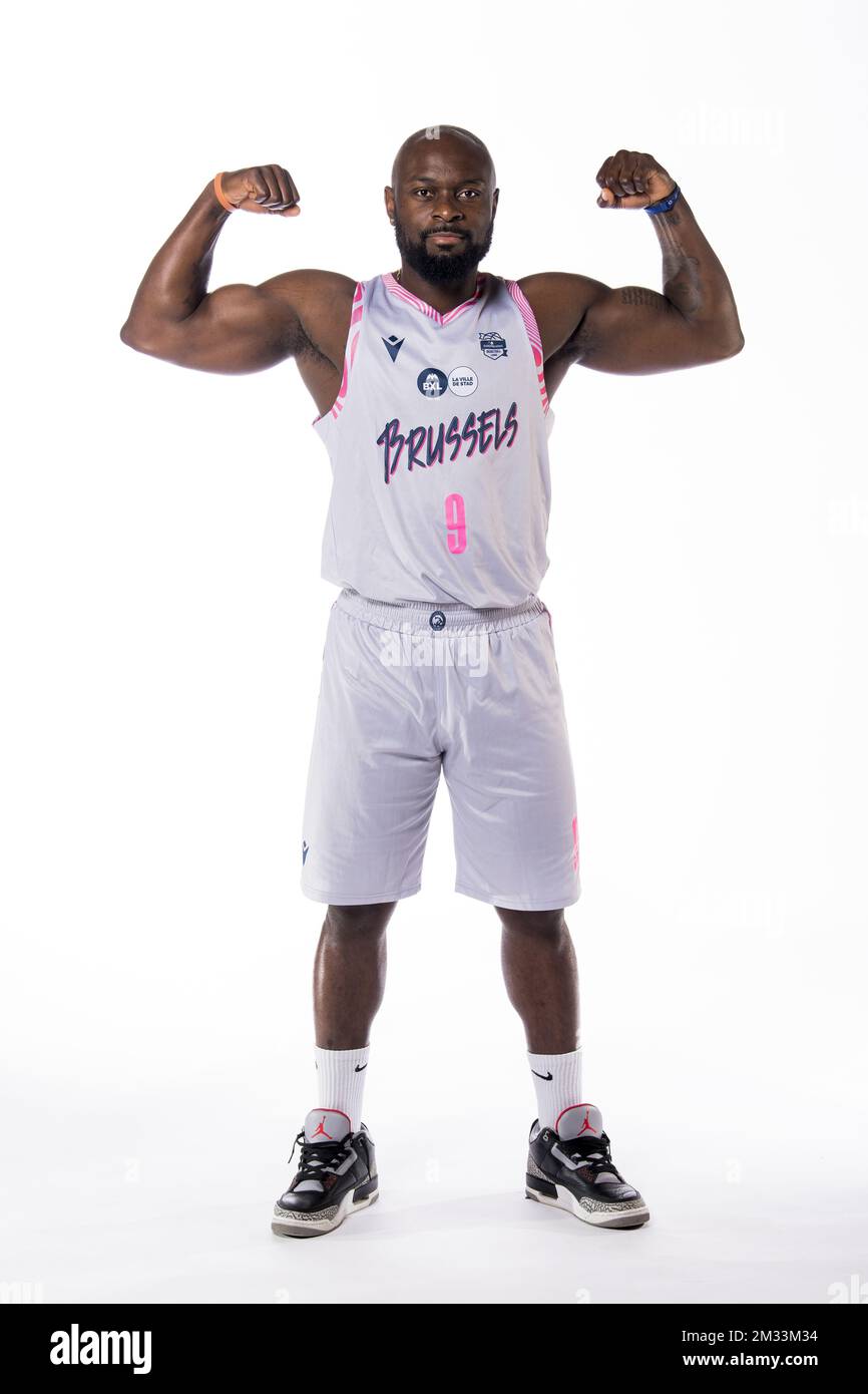 Thomas Massamba poses at a photoshoot of Belgian Basketball team ...