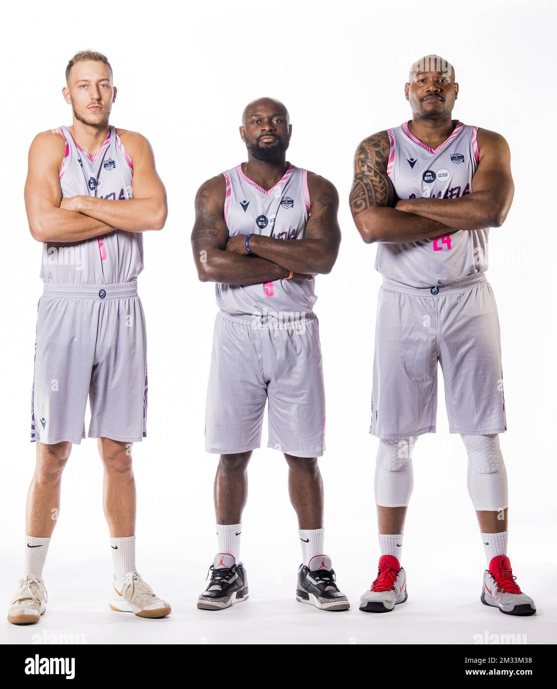 Louis Hazard, Thomas Massamba and Benjamin Raymond poses at a ...