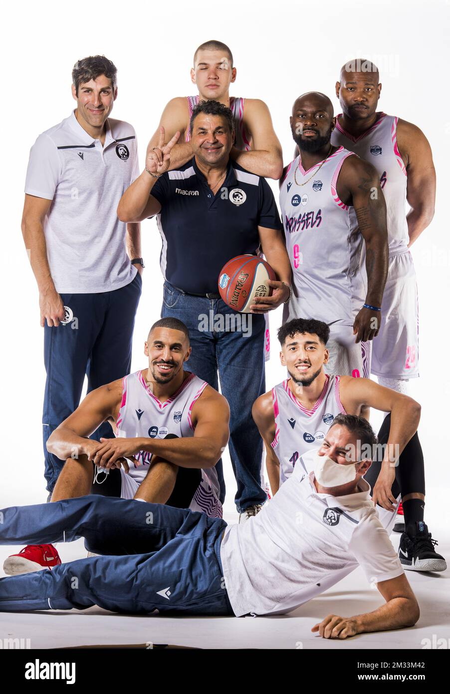 Brussels' players poses at a photoshoot of Belgian Basketball team ...