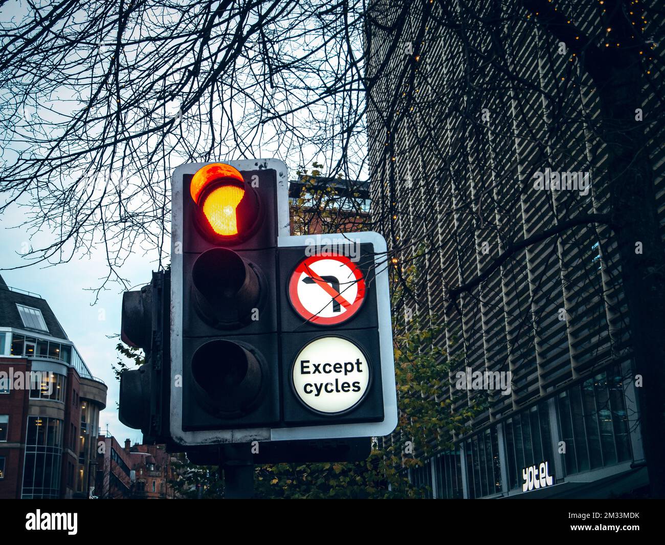 Illuminated traffic signals in England Stock Photo - Alamy
