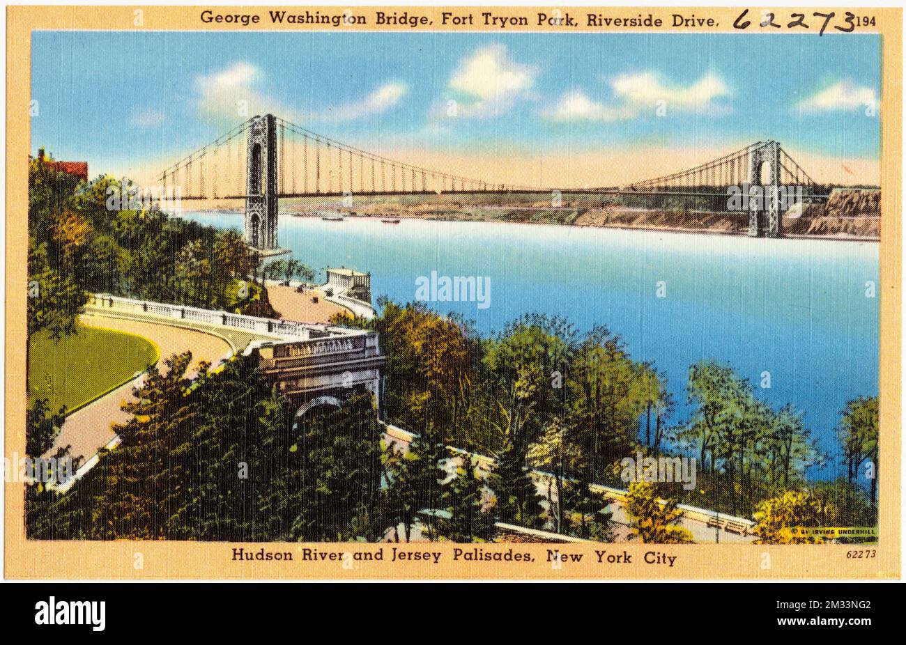 George Washington Bridge, Fort Tyron Park, Riverside Drive, Hudson ...