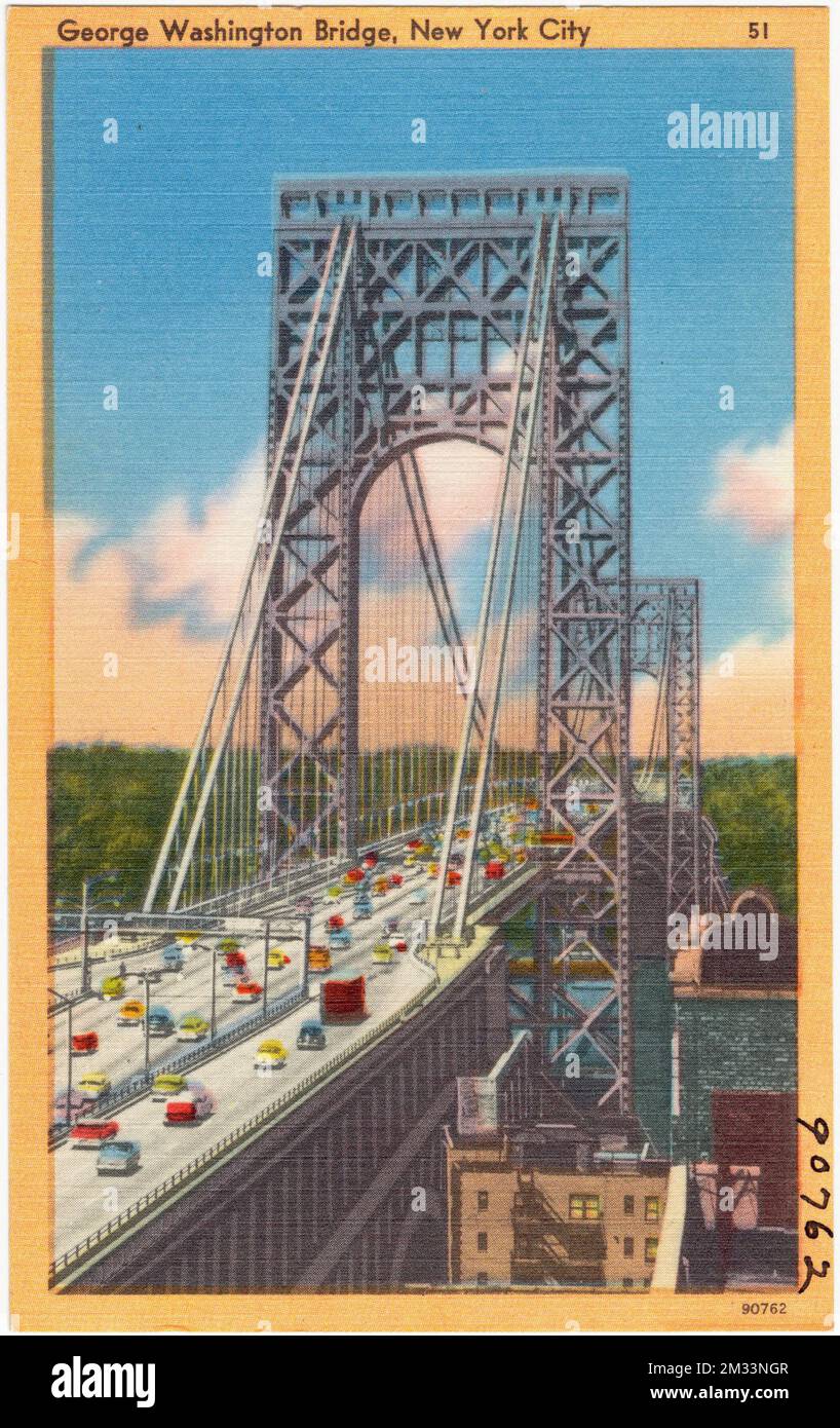 George Washington Bridge, New York City , Bridges, Tichnor Brothers ...