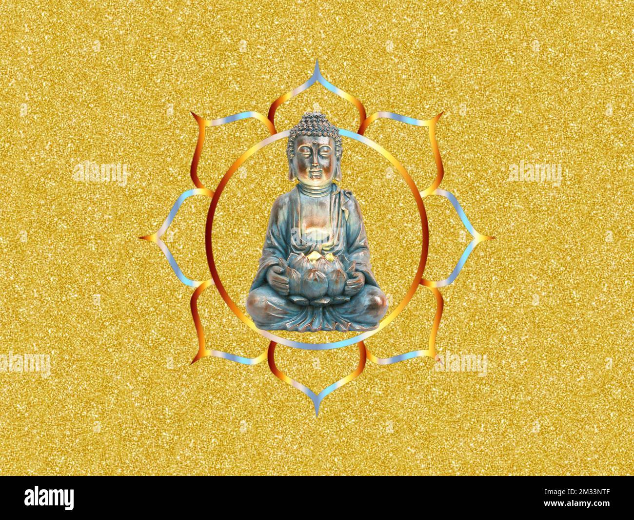 spiritual background with buddha statue Stock Photo - Alamy