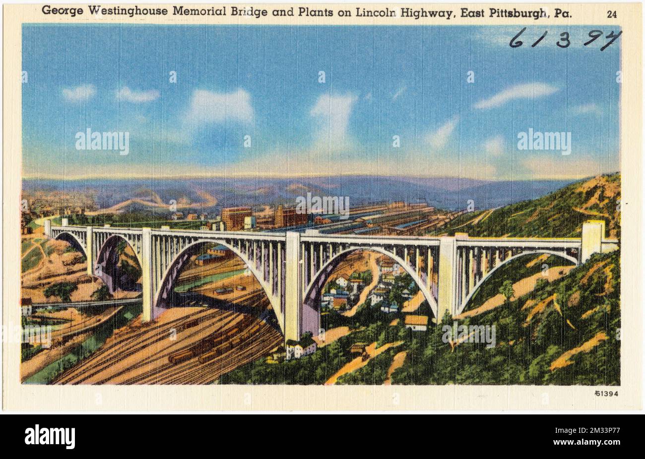 George Westinghouse Memorial Bridge and plants on Lincoln Highway, East ...