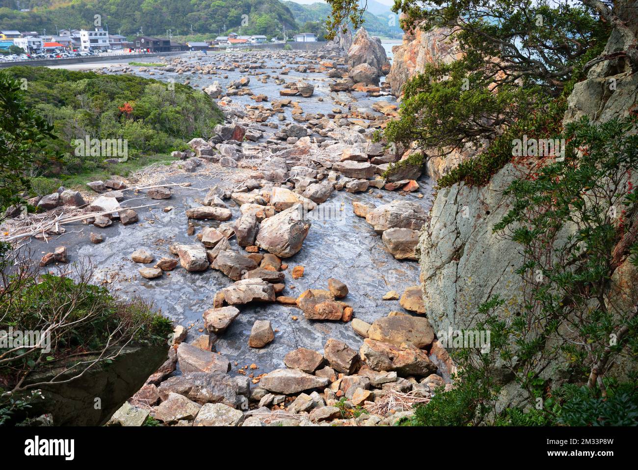 Kushimoto, Wakayama Prefecture, Japan coastline at Hashi-gui-iwa rocks ...