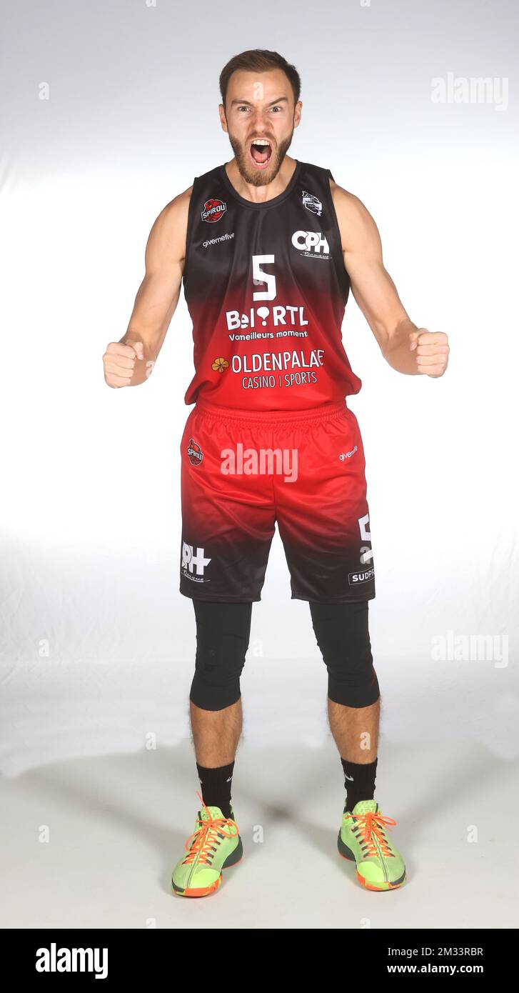Spirou?s Alex Libert poses at a photoshoot of Belgian Basketball team ...