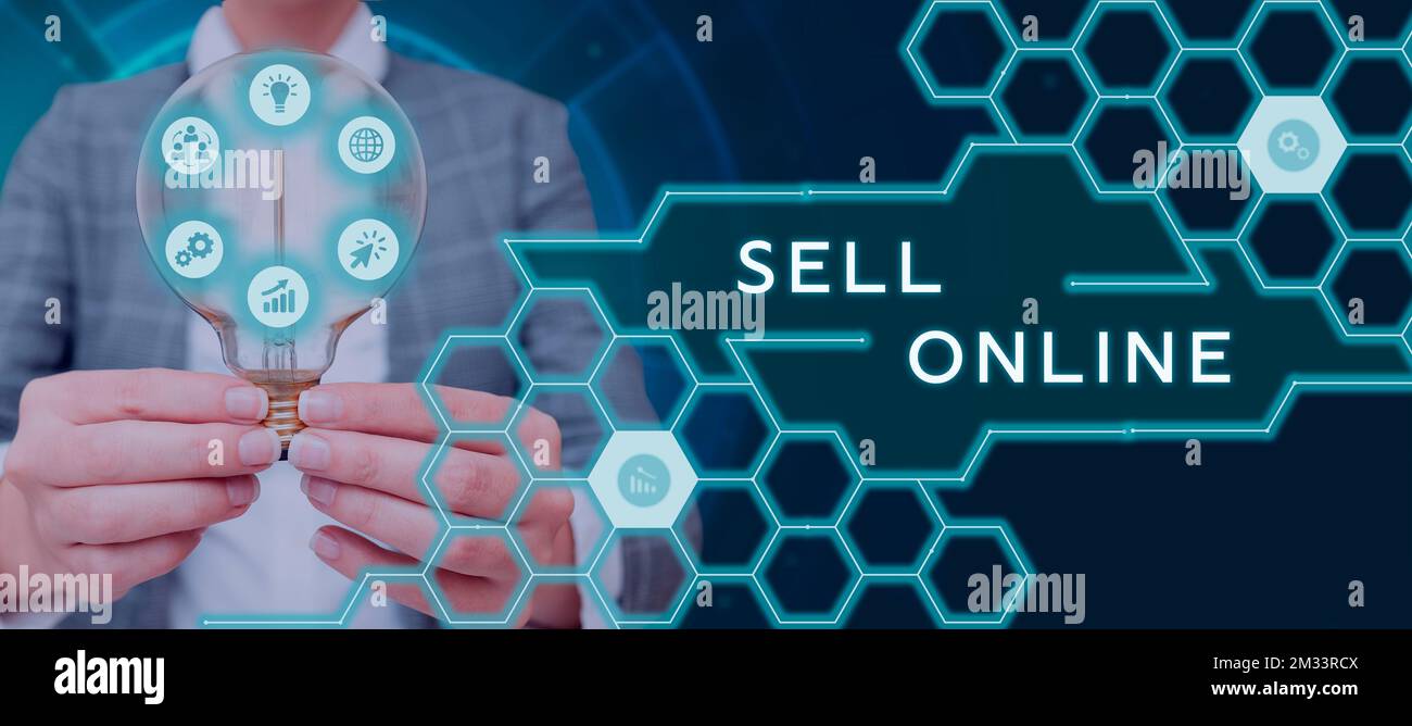 Writing displaying text Sell Online, Business showcase directly sell ...