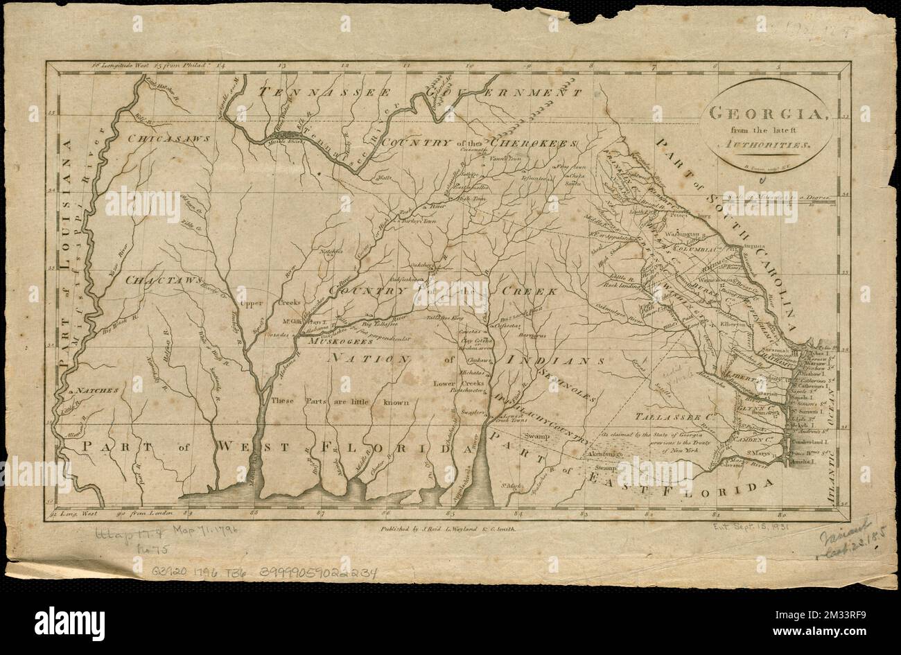 Georgia, from the latest authorities , Southern States, Maps, Early ...