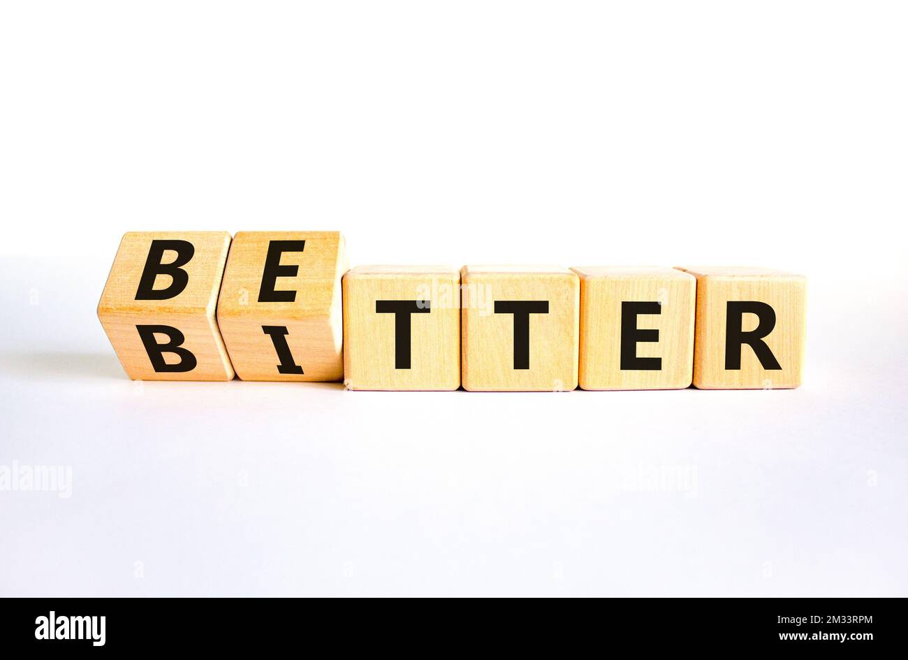 Better or bitter symbol. Concept word Better and Bitter on wooden cubes ...