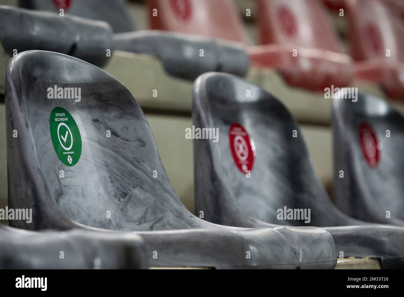 Illustration picture shows empty seats during a soccer match between ...