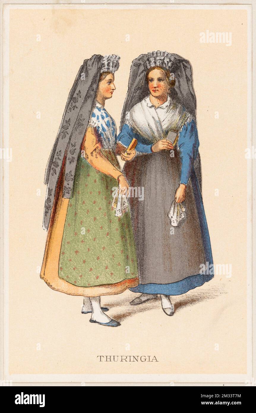 German peasant costumes - Thuringia , Clothing & dress. Louis Prang ...