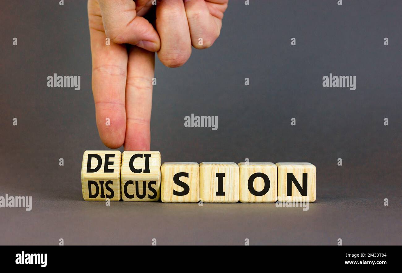 Discussion and decision symbol. Concept word Discussion and Decision on ...