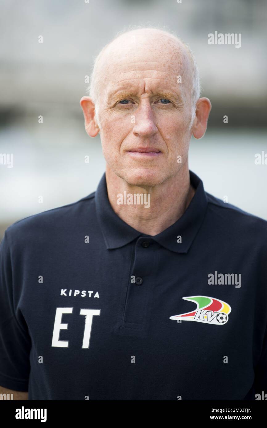 Goalkeeper coach Eberhard Trautner poses for the photographer, in marge ...