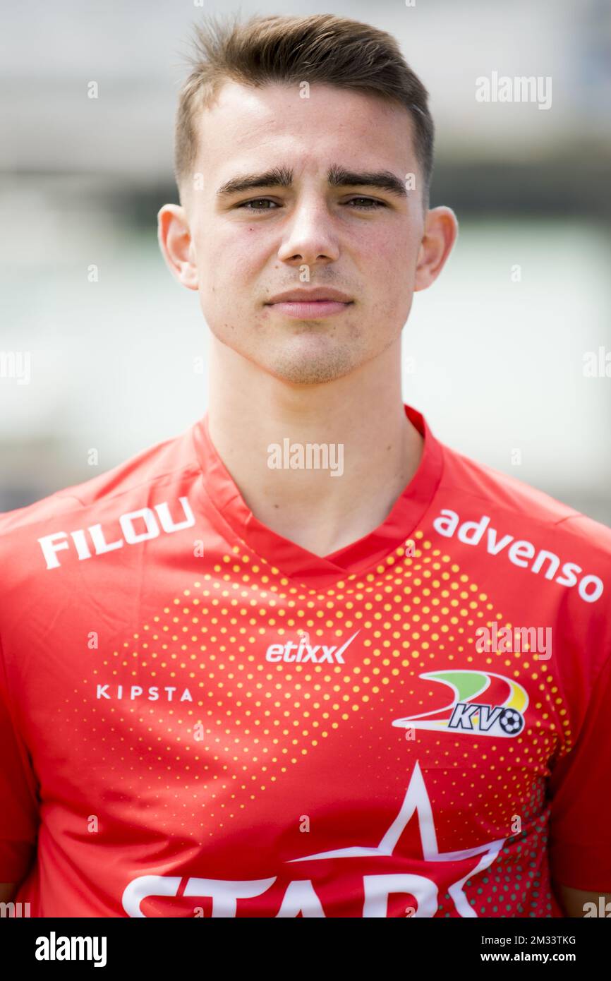 Oostende's Marvin Dewaele poses for the photographer, in marge of the ...