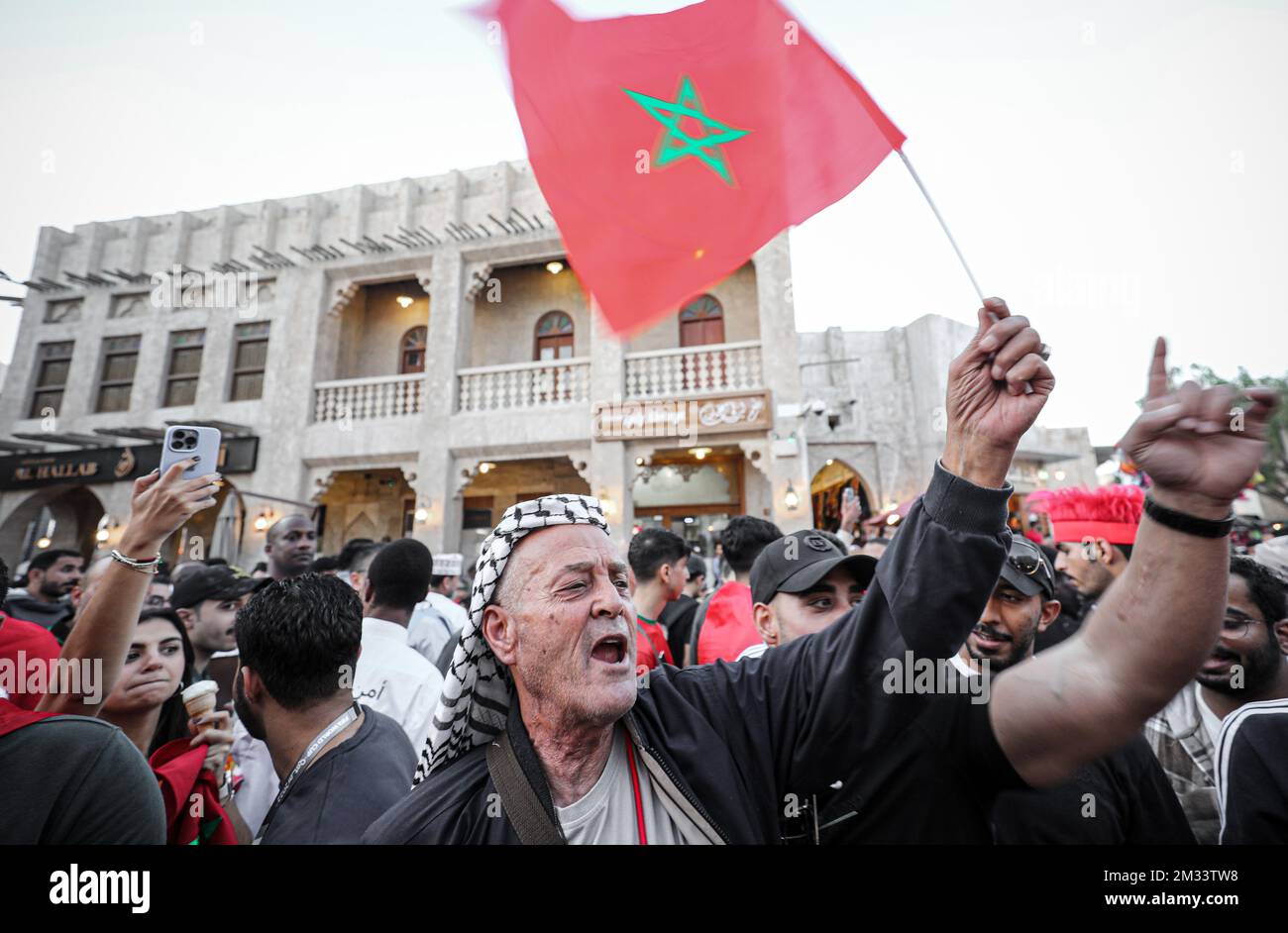 Doha, Qatar, Qatar. 14th Dec, 2022. Morocco's fans at Doha, Before ...