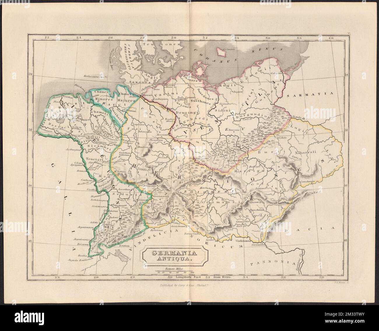 Germania antiqua ,. Robert E. Diefenbach Map Collection Stock Photo - Alamy