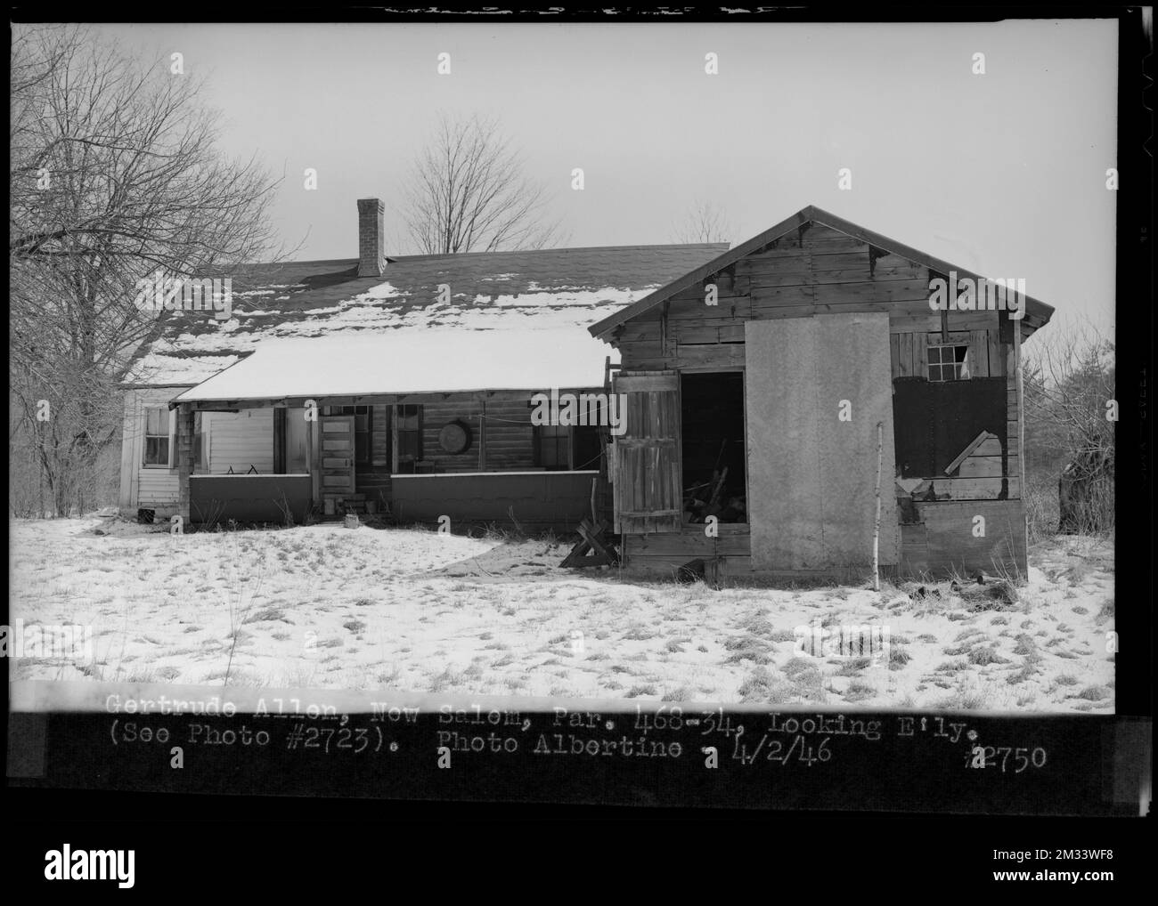 Gertrude Allen, house, looking easterly, New Salem, Mass., Apr. 2, 1946 ...
