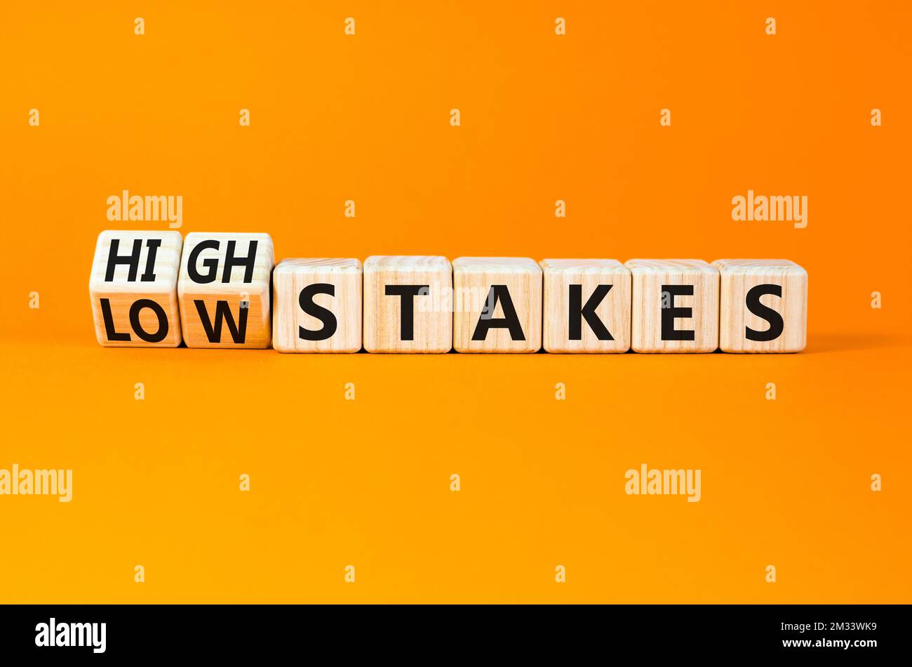 High or low stakes symbol. Concept words High stakes and Low stakes on ...