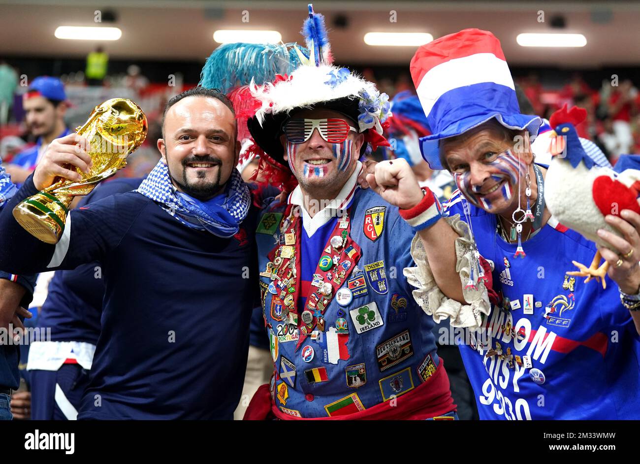 France fans poses for photographers before the FIFA World Cup Semi ...