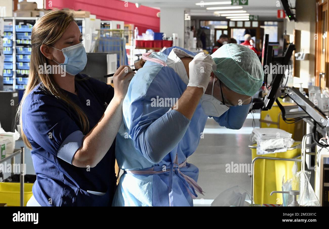 Illustration picture shows the Covid-19 unit at the CHU hospital in ...