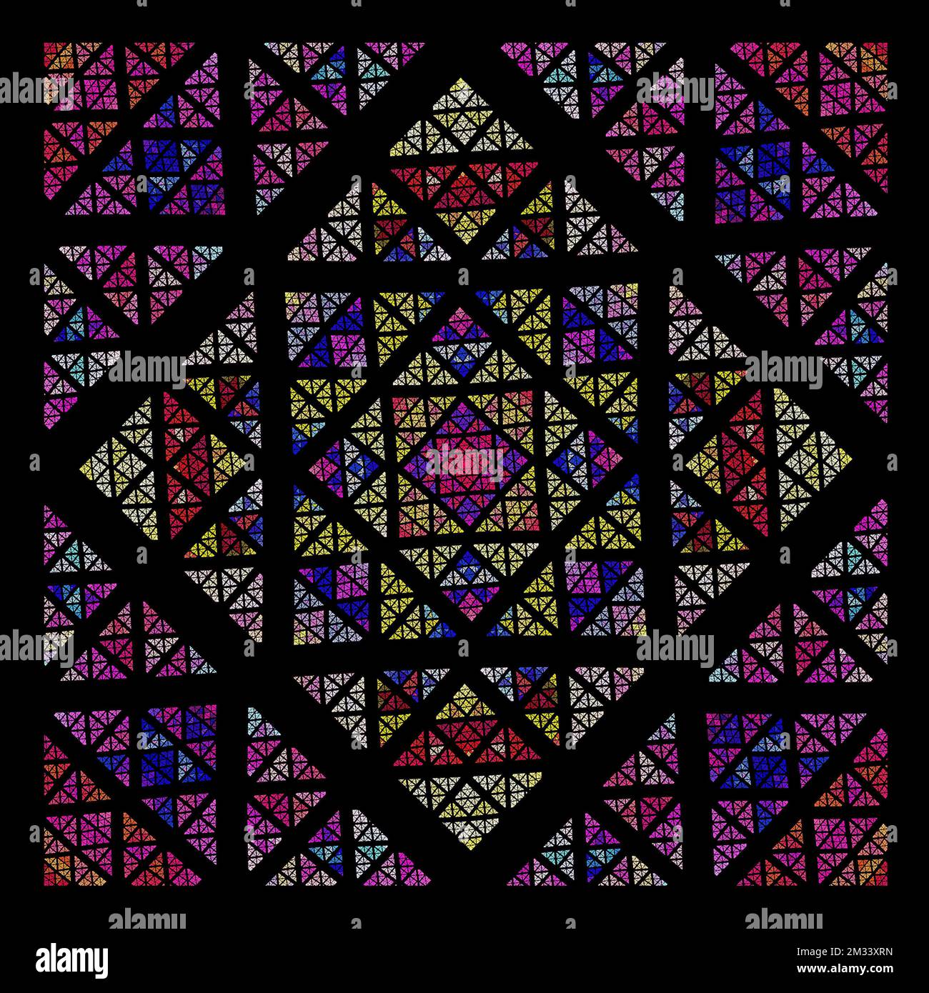 Fractal Art Stained Glass Window Effect Stock Photo - Alamy