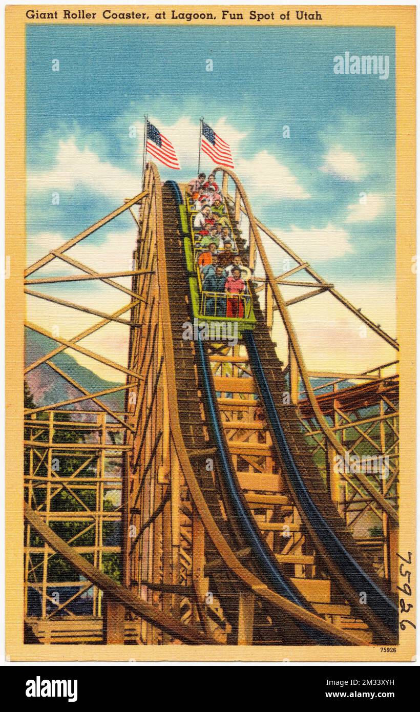 Giant roller coaster, at Lagoon, fun spot of Utah , Amusement rides ...