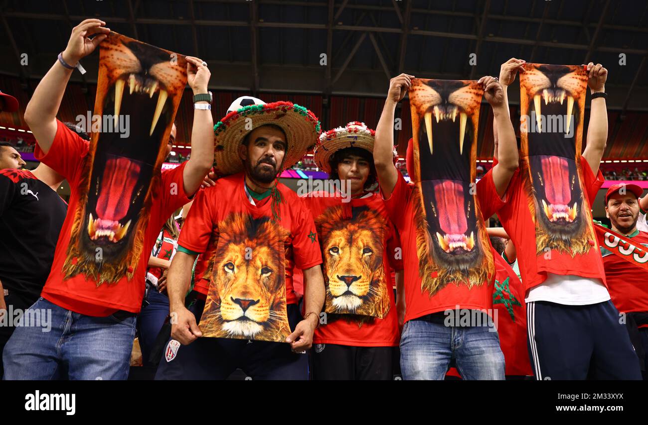 Al Khor, Qatar, 14th December 2022. Morocco fans during the FIFA World Cup 2022 match at Al Bayt ...