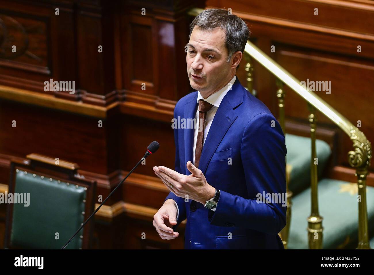 Prime Minister Alexander De Croo pictured during a plenary session of ...
