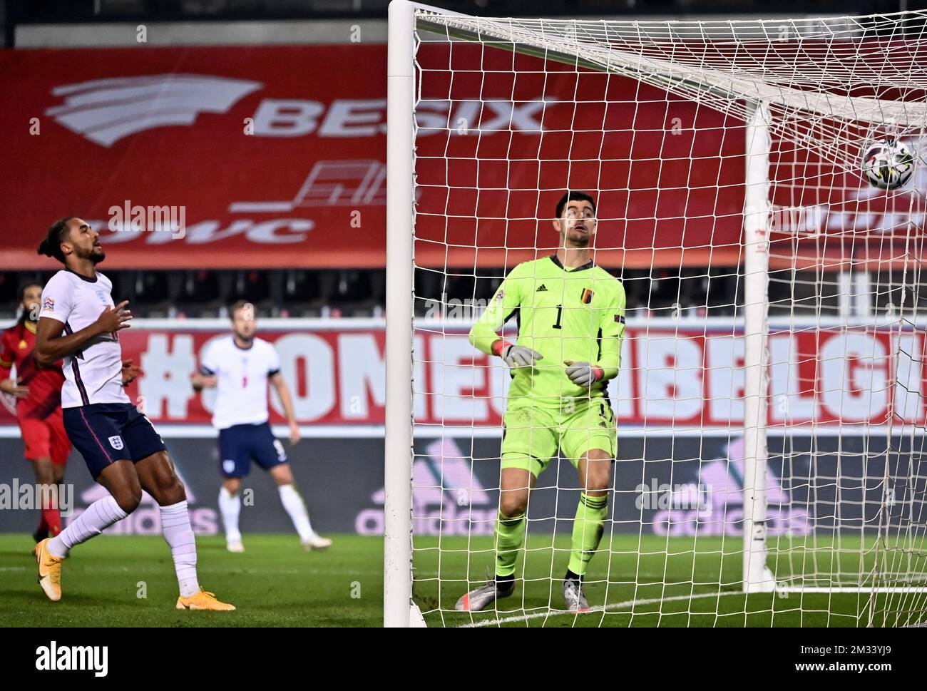 Belgium's goalkeeper Thibaut Courtois pictured in action during a ...